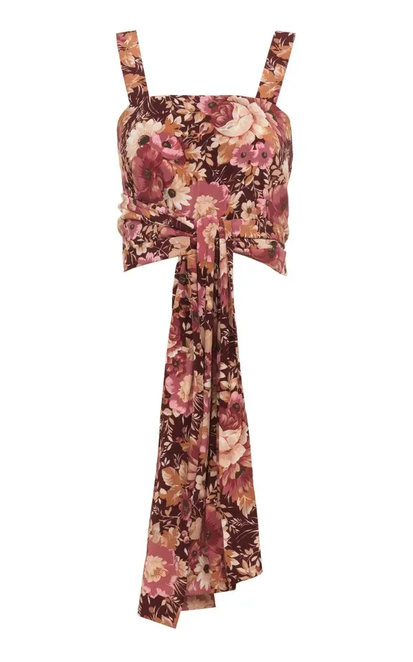 Chloé Tie-detailed Silk Crop Top - Multi