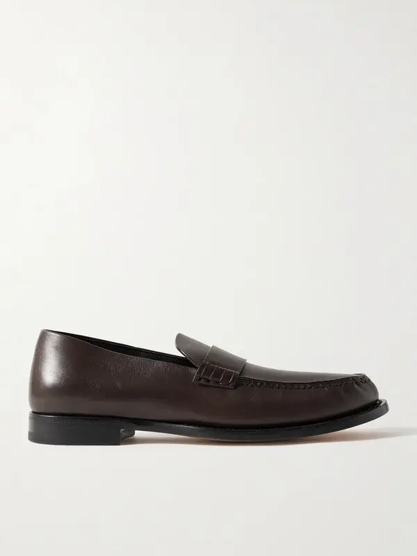 THE ROW Lars Leather Loafers - Brown