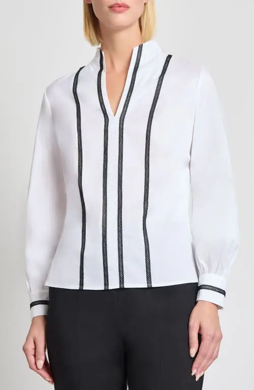 Misook Heritage Fit Ribbon Trim Top