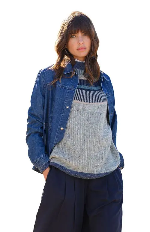 CELTIC & CO. Statement Donegal Wool Sweater - Sage
