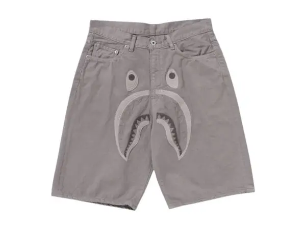 BAPE Relaxed Fit Denim Shorts - Gray