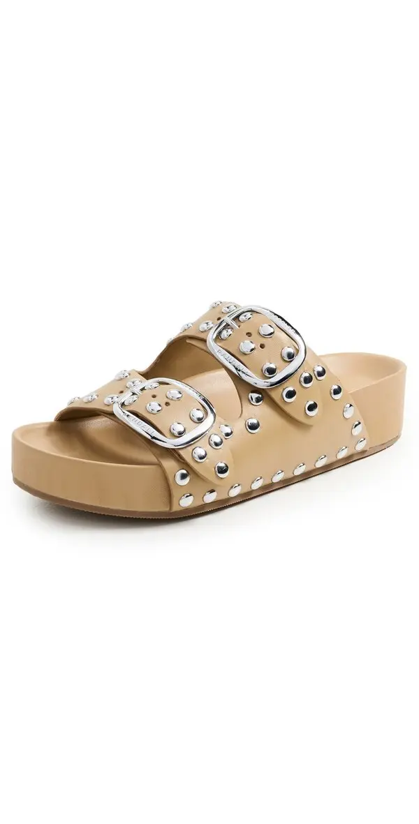 LOEFFLER RANDALL Jack Two Band Sandals - Khaki/silver