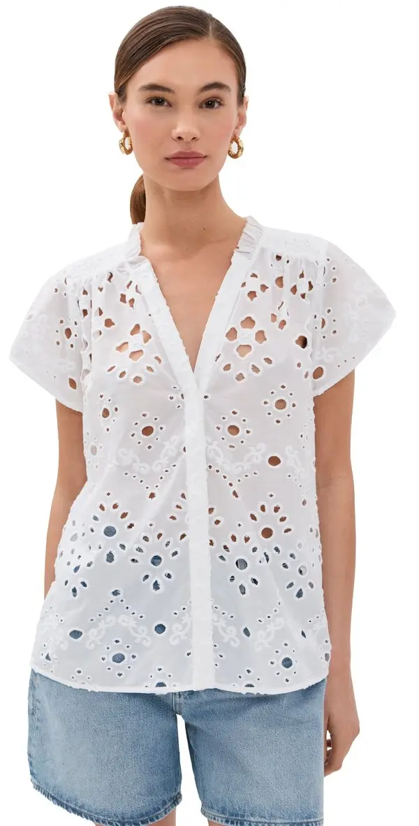 Figue Fia Eyelet Top - Chalk