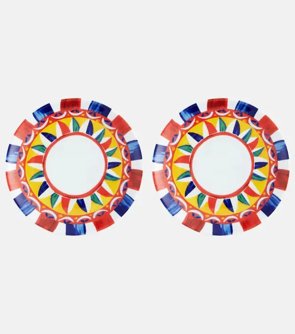 Dolce & Gabbana Set Of 2 Porcelain Dinner Plates - Multicoloured