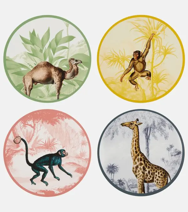 LES-OTTOMANS La Menagerie Ottomane Set Of 4 Placemats - Multicoloured