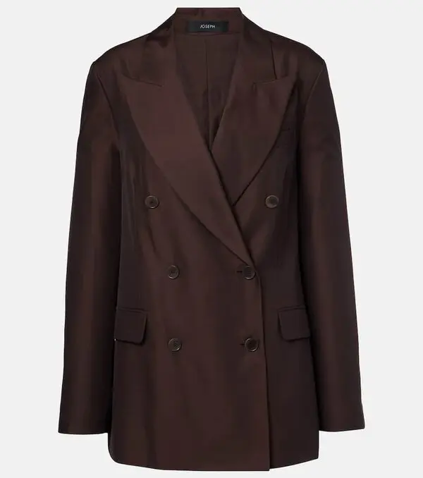 JOSEPH Valery Silk And Cotton Blazer - Brown