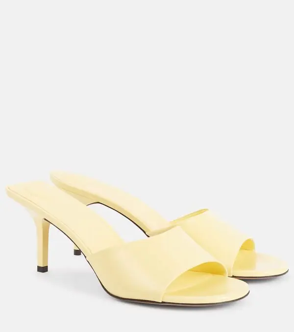 Jacquemus Cubisto 70 Leather Mules - Yellow