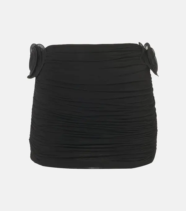 Magda Butrym Floral-appliqué Ruched Miniskirt