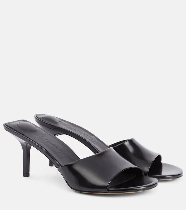 Jacquemus Cubisto Leather Mules - Black