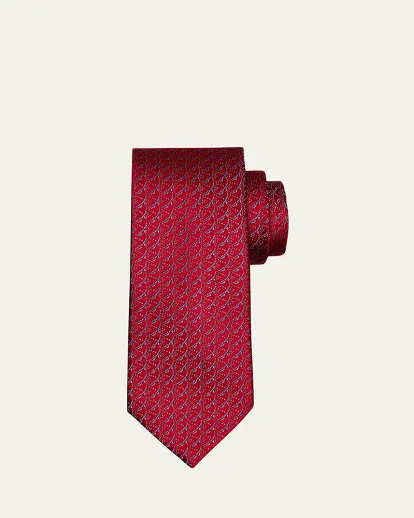 Charvet Woven Silk Neck Tie - 1-blu
