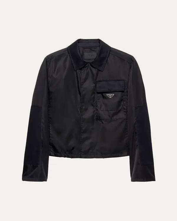 Prada Cropped Re-nylon Jacket - Nero