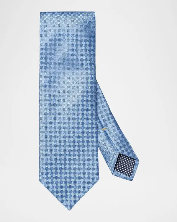 Eton Micro-dot Silk Neck Tie - Light Blue