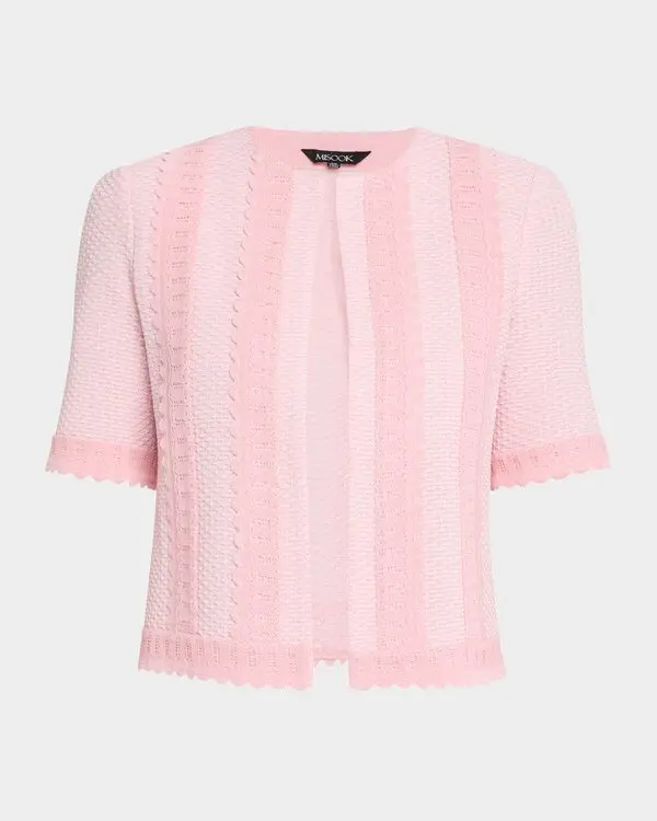 Misook Modern Fit Scalloped-trim Knit Jacket