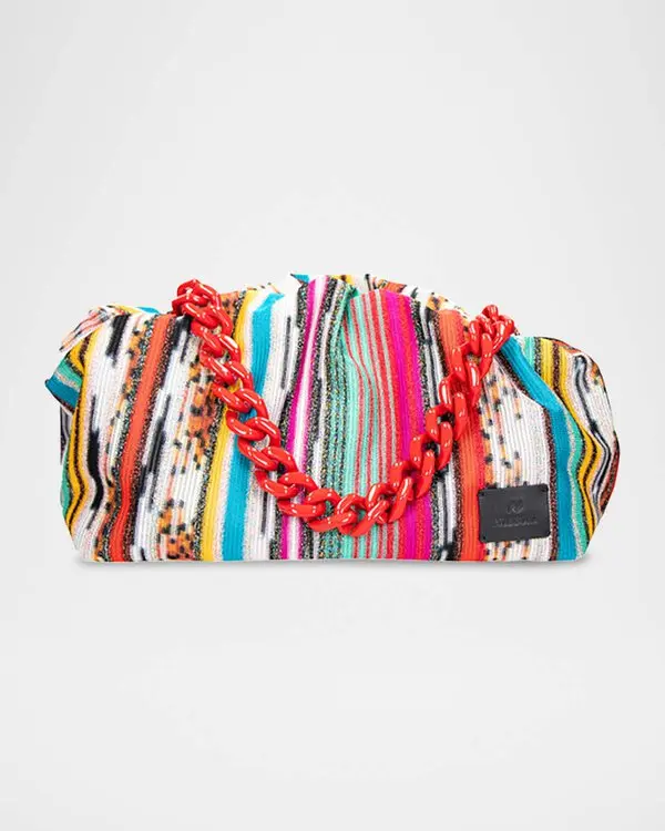 Missoni Multicolor Canvas Pouch Shoulder Bag
