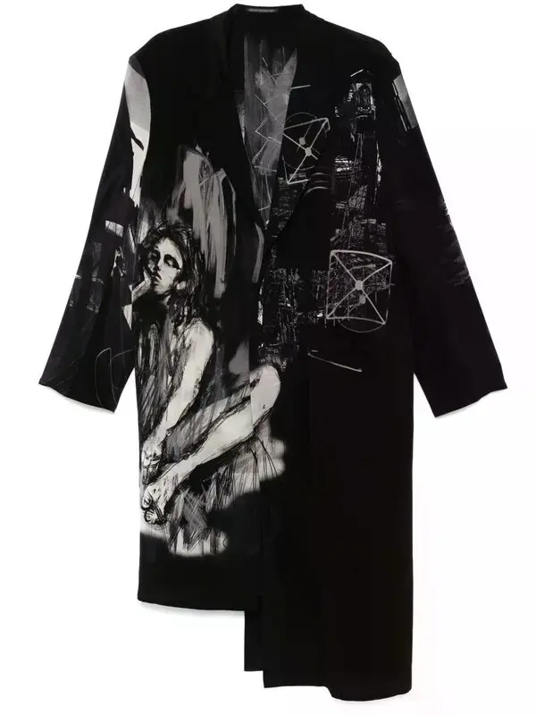 Yohji Yamamoto Printed Coat