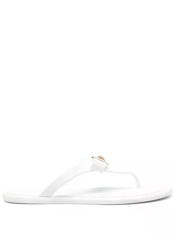 Versace Ribbon Flip Flops - White
