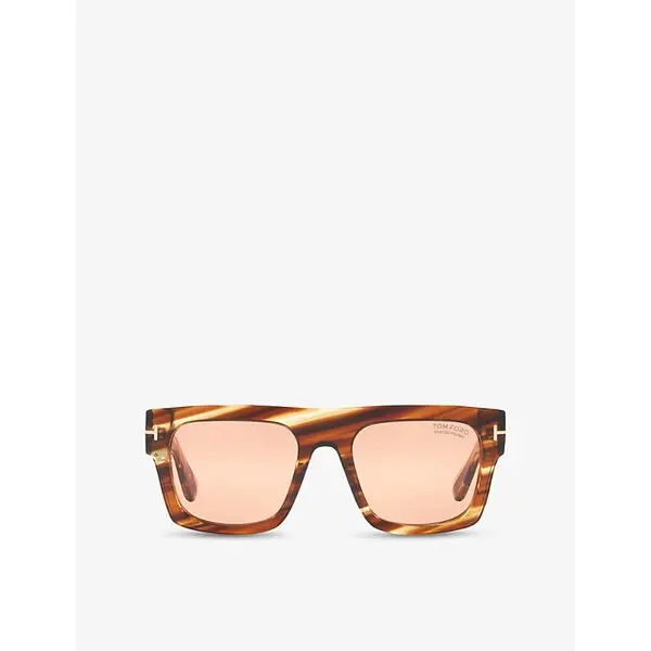TOM FORD Fausto Square-frame Tortoise Sunglasses - Brown