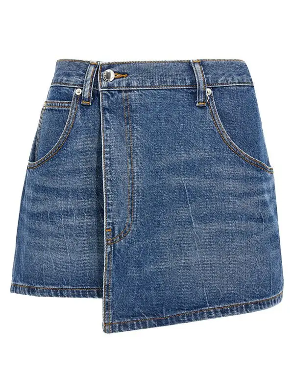 Alexander Wang Deconstructed Wrapped Mini Skirt - Blue