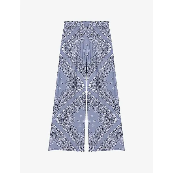 Maje Bandana-pattern Wide-leg Trousers