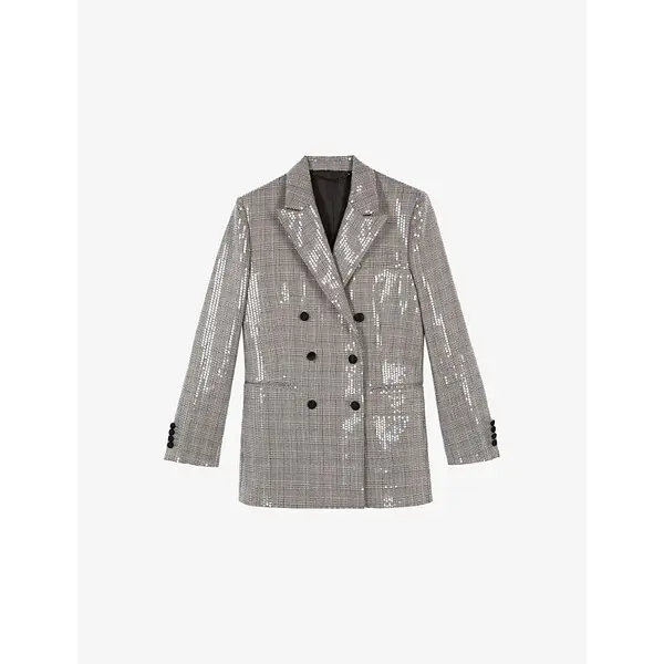 The Kooples Relaxed Fit Sequin Embellished Blazer