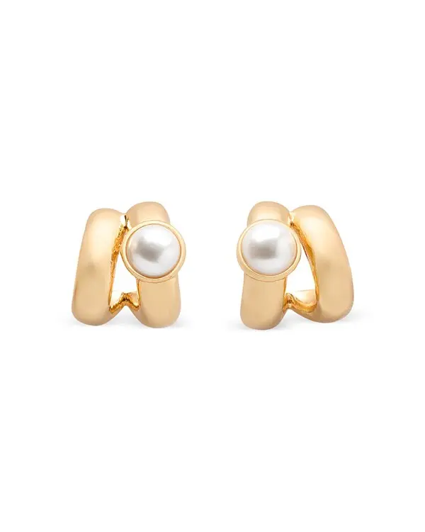 Kate Spade New York Keep Sparkling Double Huggie Earrings - Clear/gold