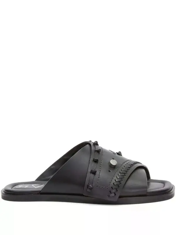 3.1 Phillip Lim Crossover Slide Sandals - Black