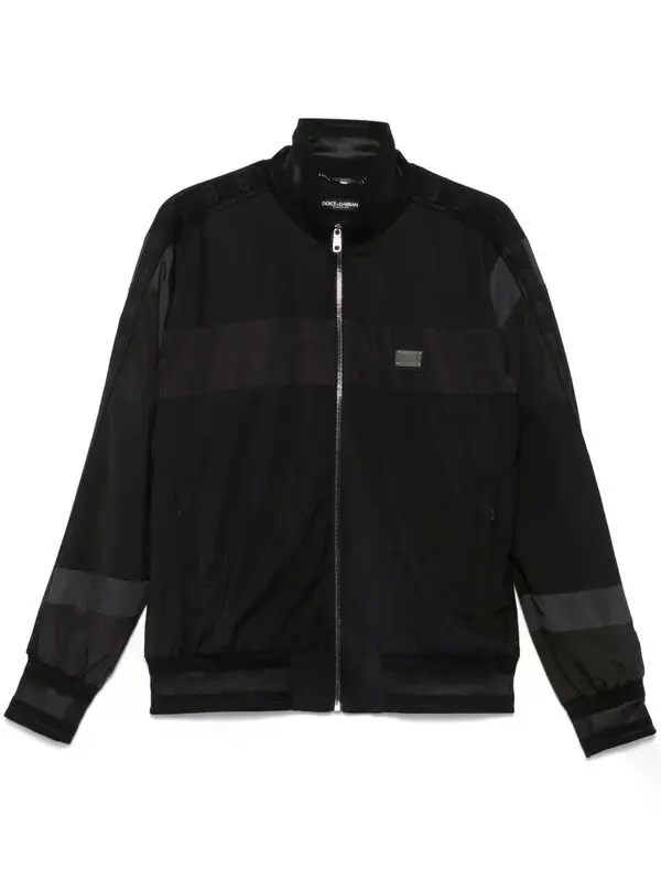 Dolce & Gabbana Pinstriped Bomber Jacket - Black