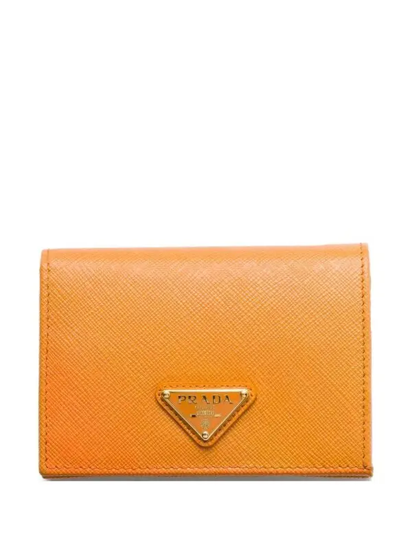 Prada Small Saffiano Leather Wallet - Orange