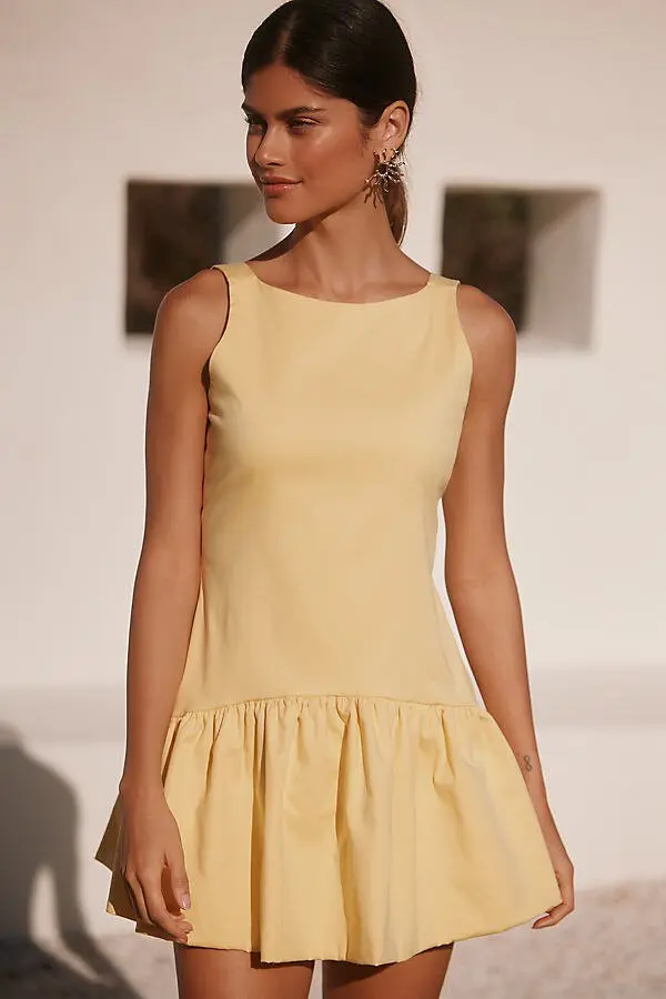 Peixoto Addison Drop-waist Mini Dress - Honey