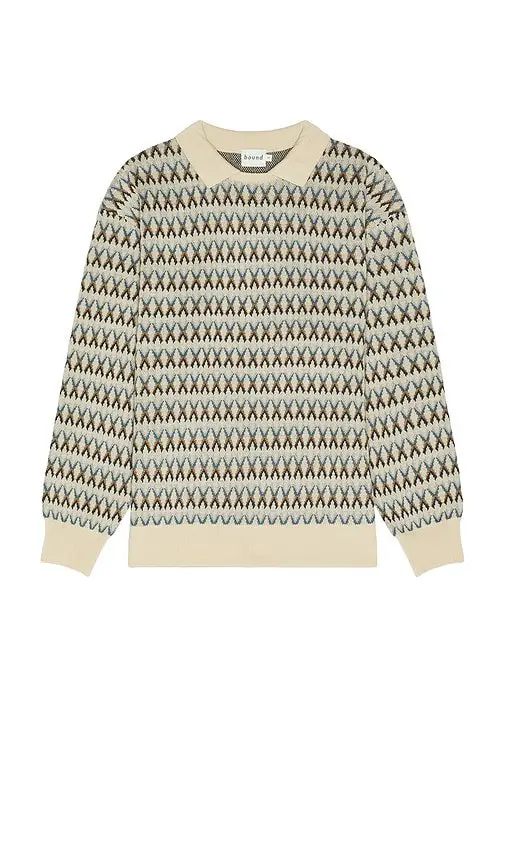 BOUND Crosby Wool Long Sleeve Polo - Grey