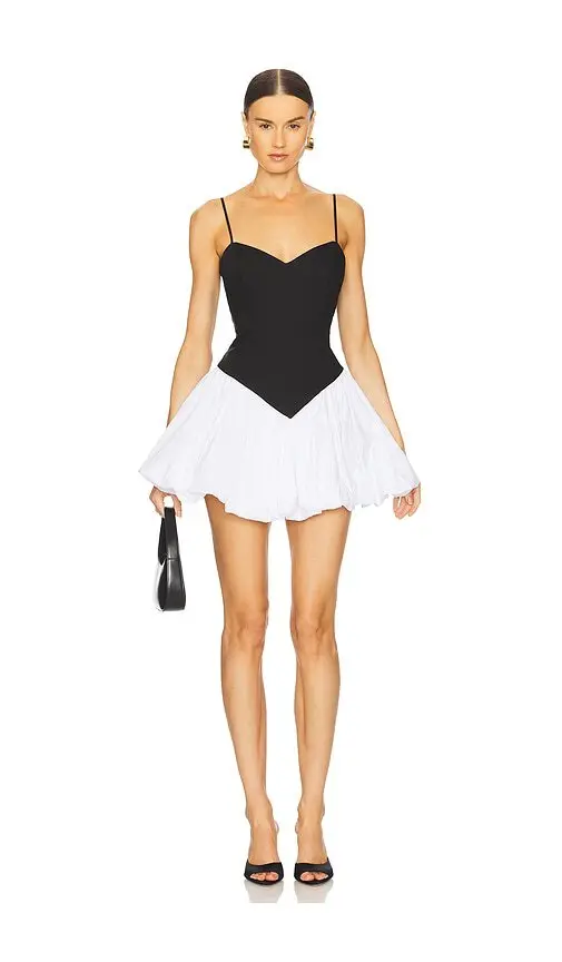 Bardot Lissett Poplin Mini Dress - Black & White