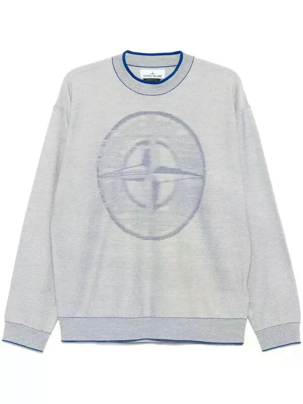 Stone Island Compass-motif Sweater - Blue