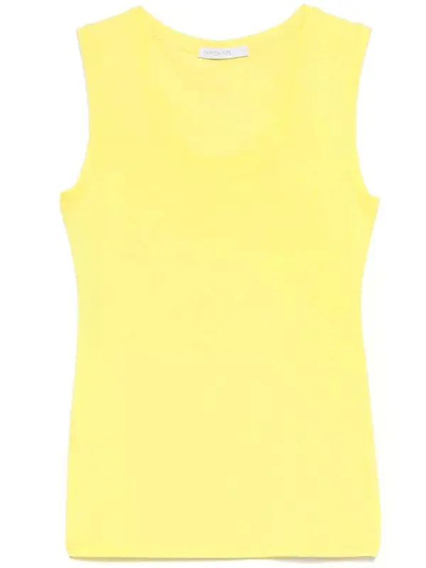Patrizia Pepe Rubberised-logo Tank Top - Yellow
