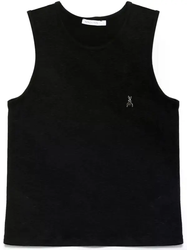 Patrizia Pepe Logo-plaque Tank Top - Black