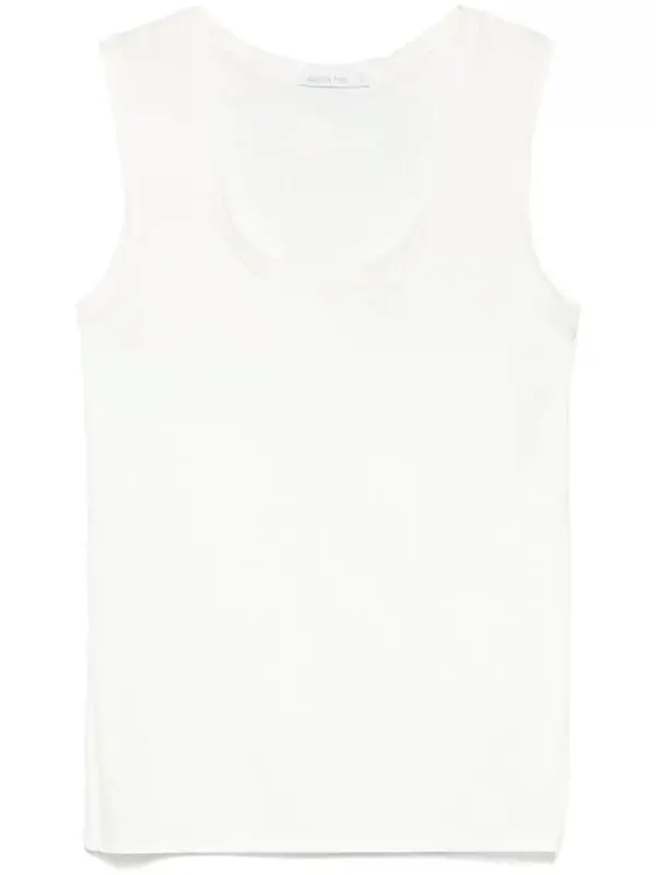 Patrizia Pepe Rubberised-logo Tank Top - White