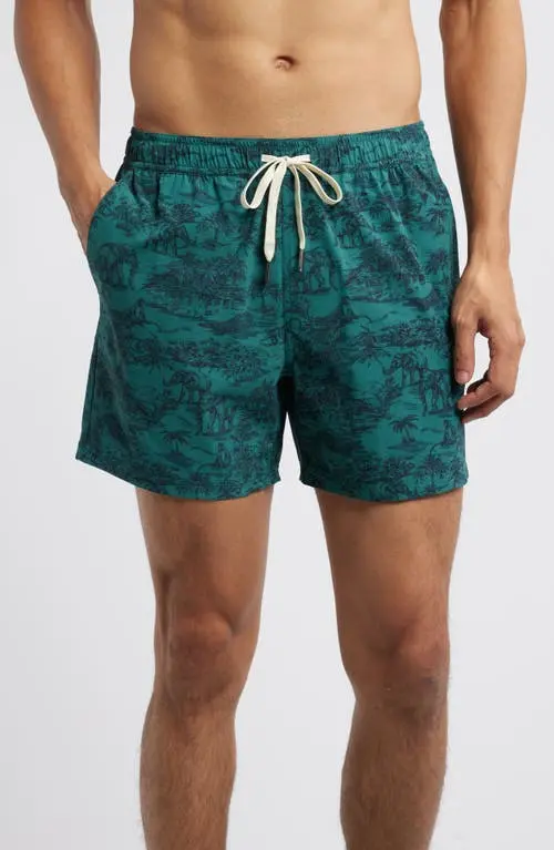 FAIR HARBOR Bungalow Floral Swim Trunks - Jungle Toile Wl