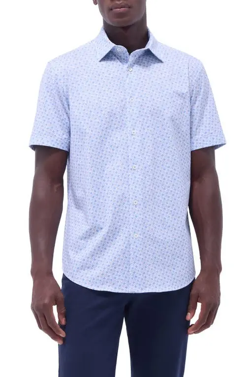 Bugatchi Miles Ooohcotton® Print Short Sleeve Button-up Shirt