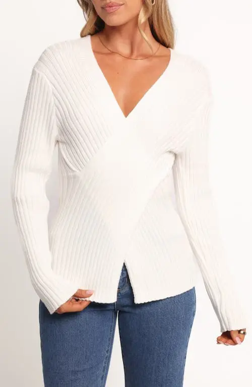 PETAL & PUP Hannon Crossover Rib Sweater