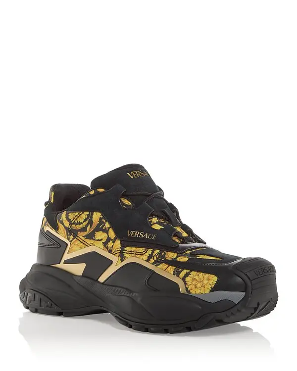 Versace Mercury Low Top Sneakers - Black+gold