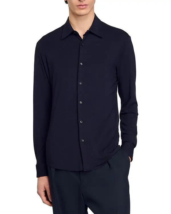 Sandro Jersey Shirt - Navy Blue