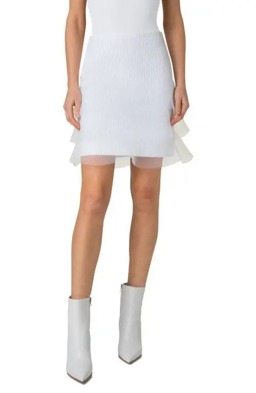 Akris Hatband Ruffle Rib Skirt