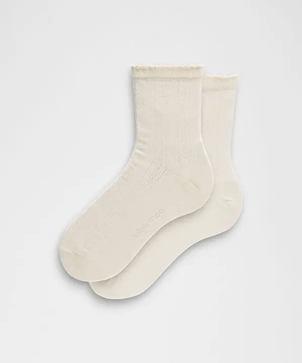 Lululemon Pointelle Quarter Socks - Light Ivory