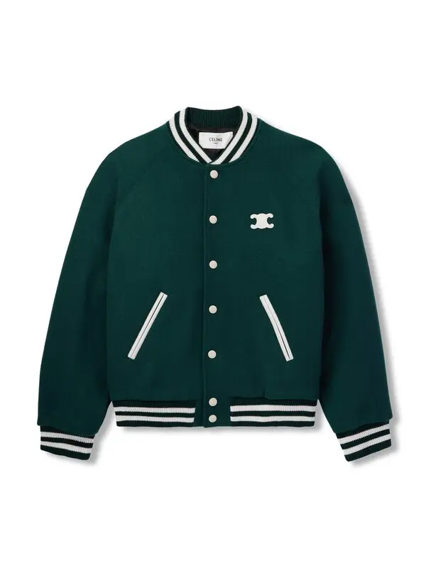 Celine Teddy Triomphe Varsity Jacket