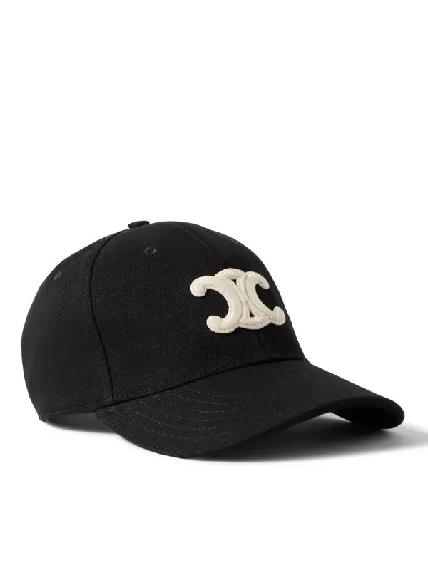 Celine Homme Triomphe Appliquéd Baseball Cap - Black