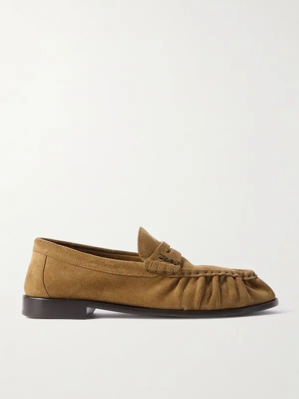 Saint Laurent Le Loafer Suede Loafers - Brown