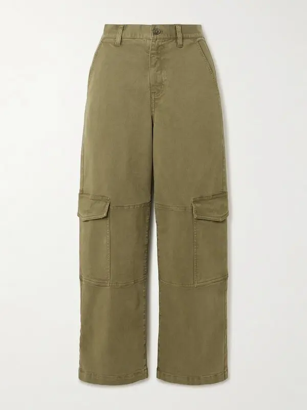 FRAME The Station Cropped Twill Cargo Pants - Green