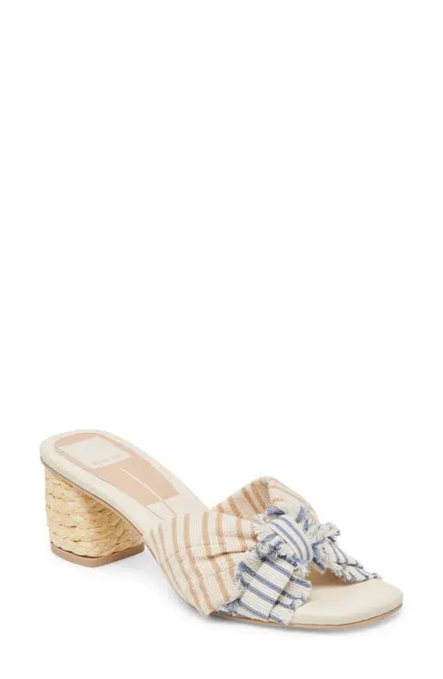 Dolce Vita Izra Sandals - Blue Multi Stripe Fabric