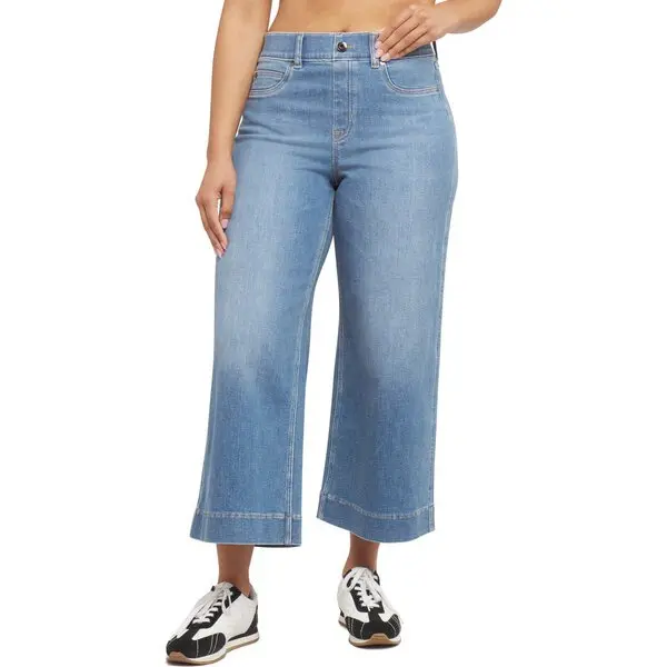 SPANX® Everywear Cropped Wide Leg Jeans