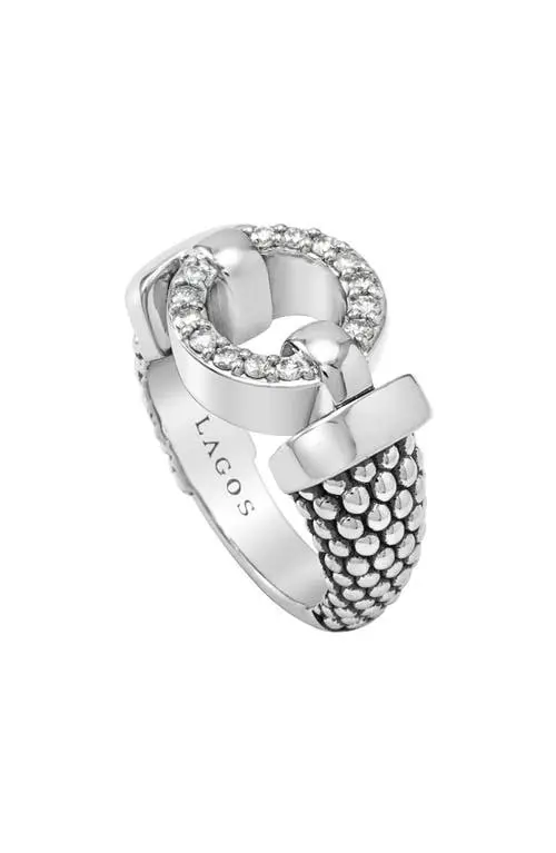 Lagos Enso Diamond Caviar Ring