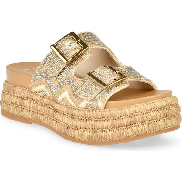 Dolce Vita Wixie Beaded Platform Sandals - Gold Multi Beads